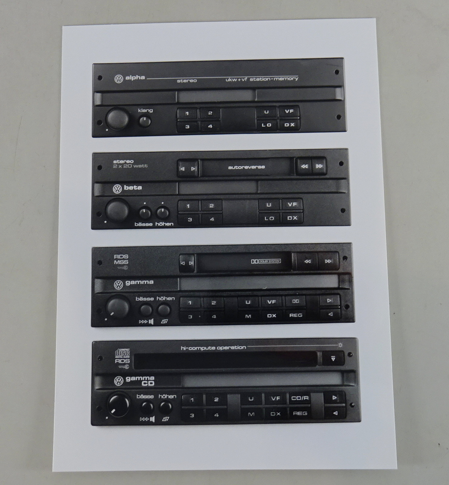 Pressefoto VW Autoradio alpha, beta, gamma + cd von 1991 | PK-Buch