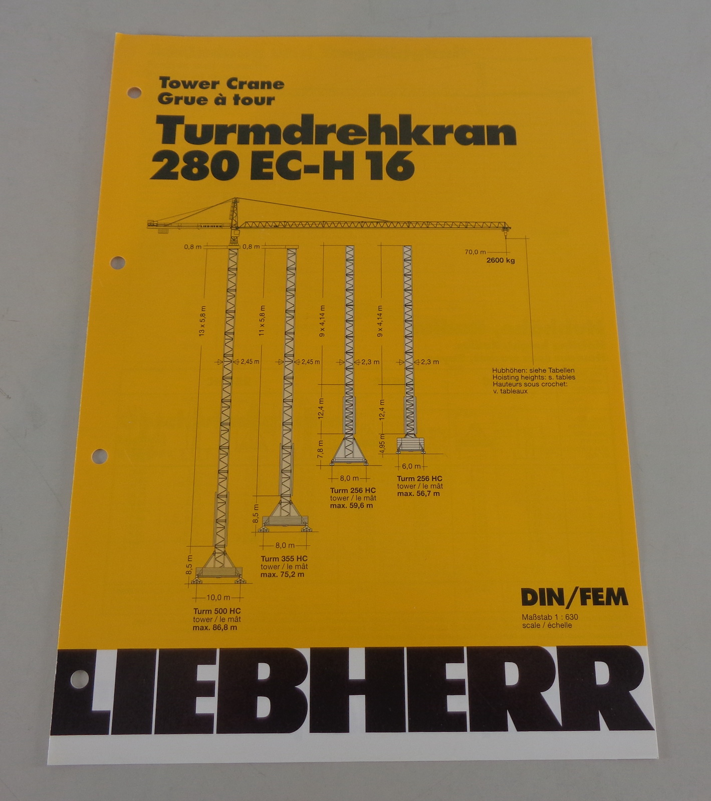 Datenblatt / Technische Beschreibung Liebherr Turmdrehkran 280 EC-H 16 ...