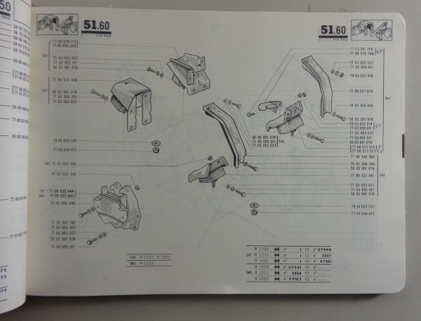 Teilekatalog / Ersatzteilliste Renault R5 R1220 - R1221 - R1222 Stand ...