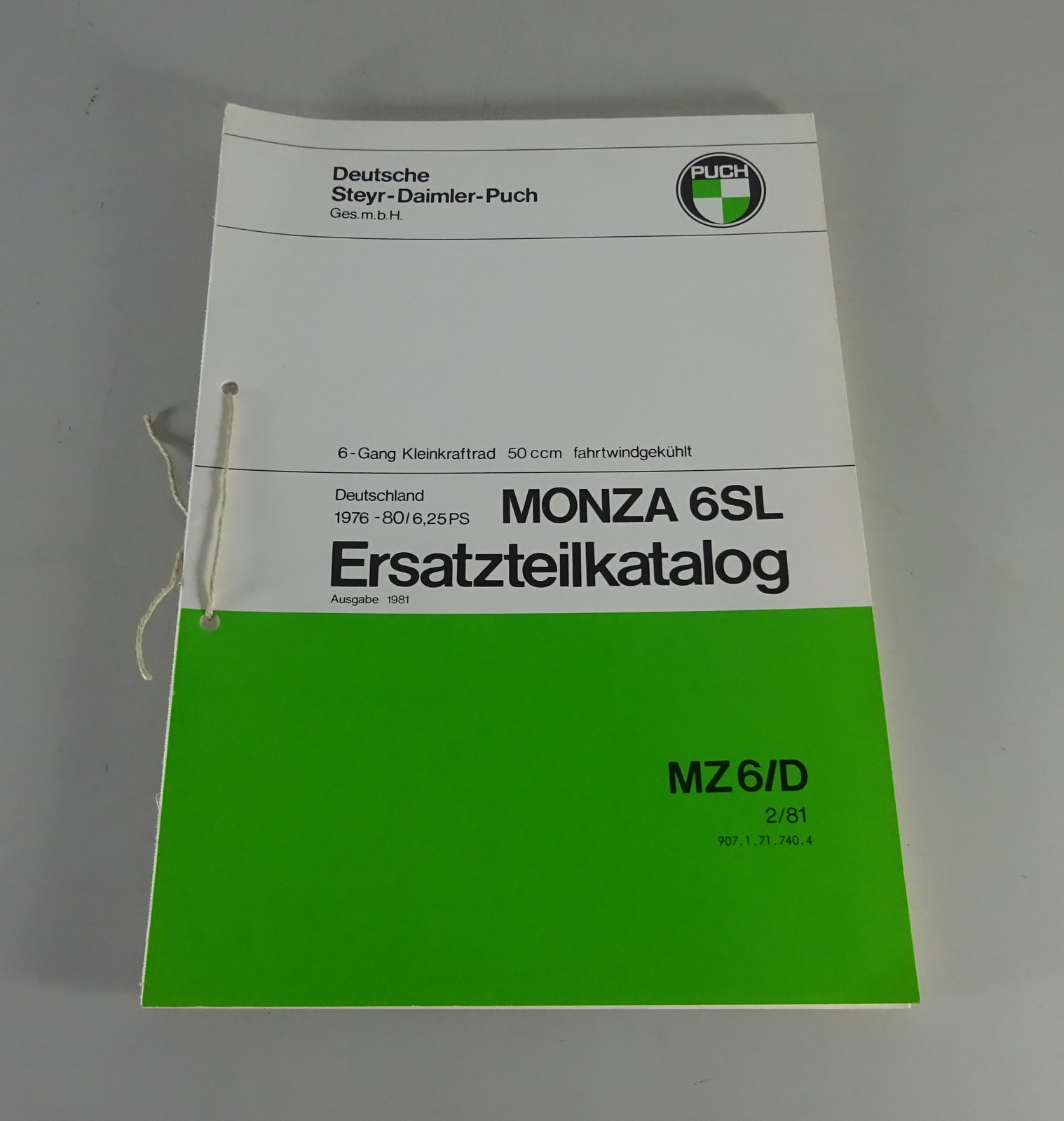 Teilekatalog / Ersatzteilliste Puch Mokick 6-Gang Monza 6SL Stand 2/ ...