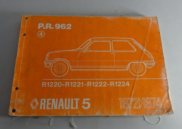 Teilekatalog / Ersatzteilliste Renault R5 R1220 - R1221 - R1222 Stand ...
