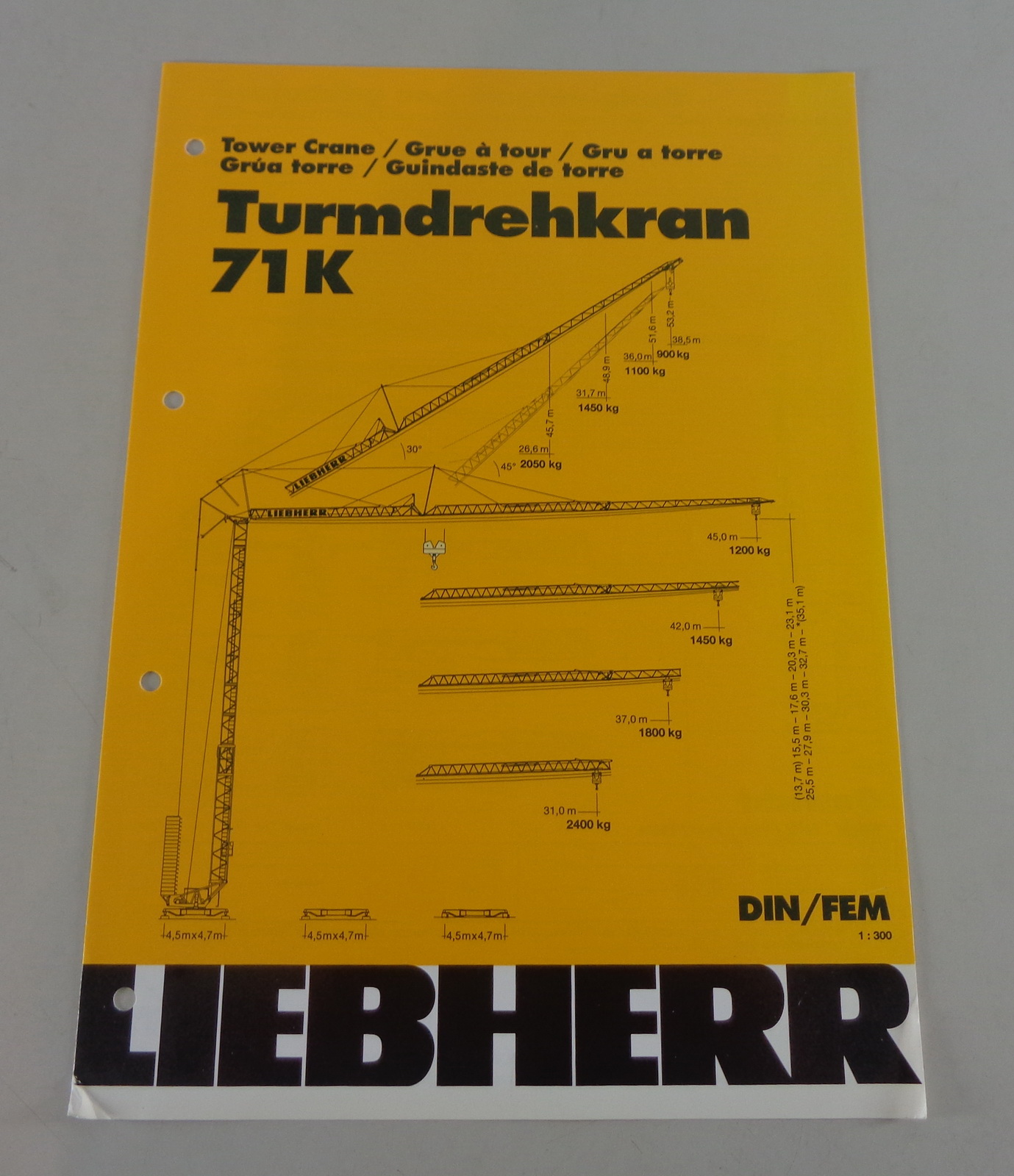 Datenblatt / Technische Beschreibung Liebherr Turmdrehkran 71 K von 03/ ...