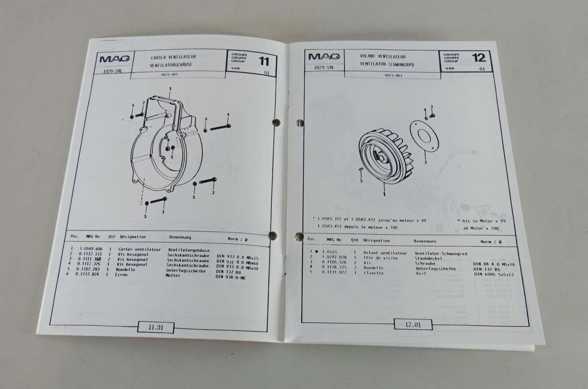 Teilekatalog / Ersatzteilliste MAG Motoren 1029 - SRL DX 108 | PK-Buch